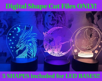 LED Light Base Shape Templates for Acrylic LED Lights/ Vector Digital ...