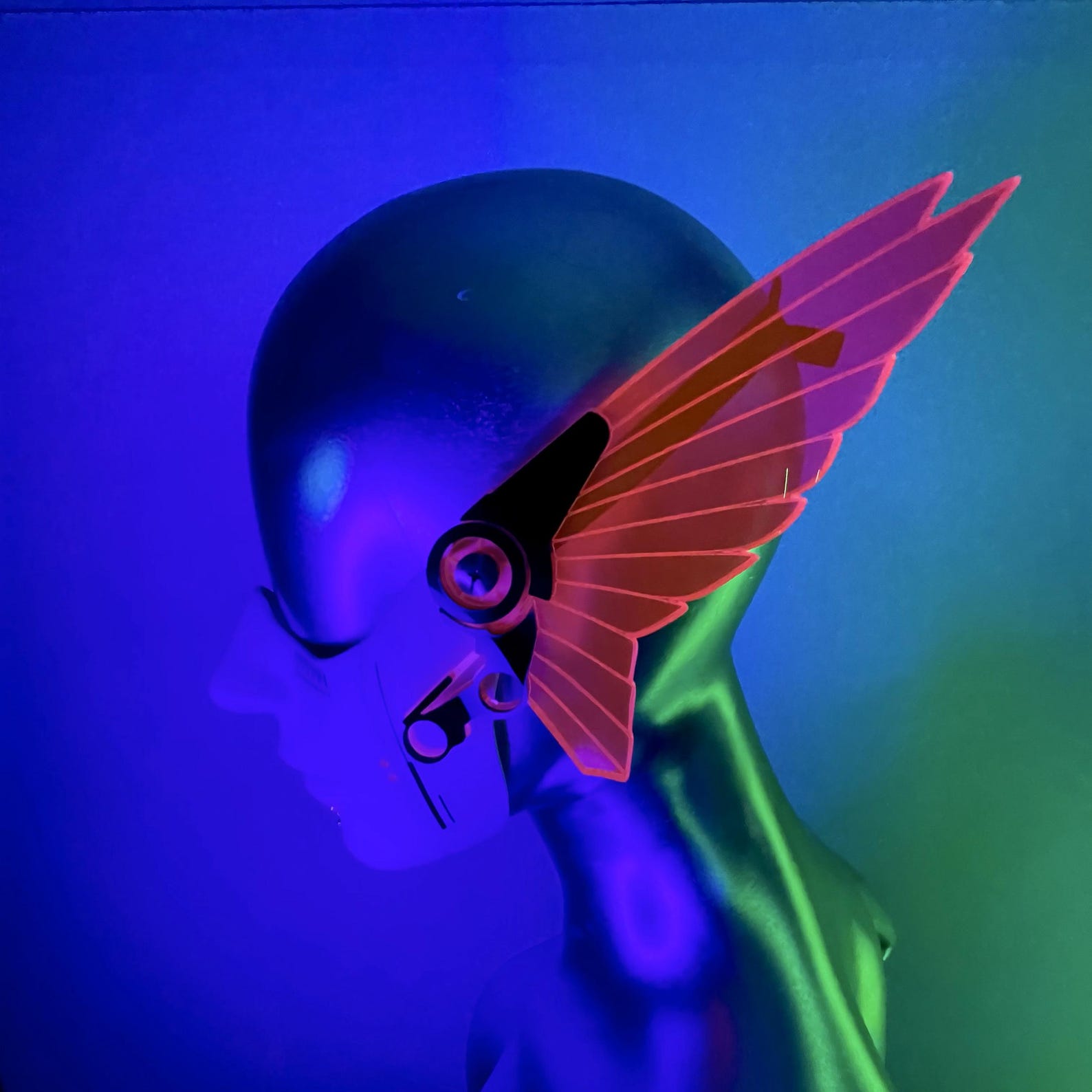 Cyberpunk Mecha Mask/half Face Mask With Fluorescent Neon Pink Mecha ...
