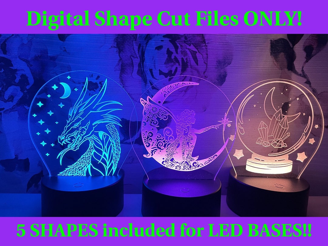 LED Light Base Acrylic Templates: SVG Vector Cut Files (digital ...