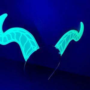 Dragon/devil Horns/fluorescent Neon Acrylic/cyberpunk/rave/glows in ...