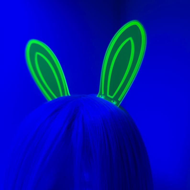 Rabbit Ears/fluorescent Neon Acrylic/cyberpunk/rave/edc/glows in ...