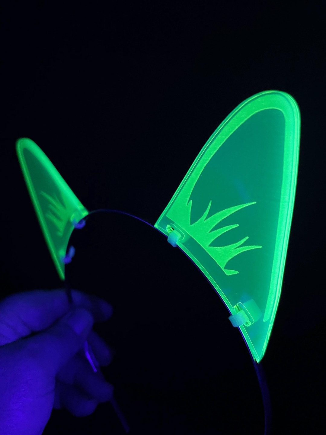 Cyberpunk/rave Cat Ears/5 Colors-fluorescent Neon Acrylic/glows in ...