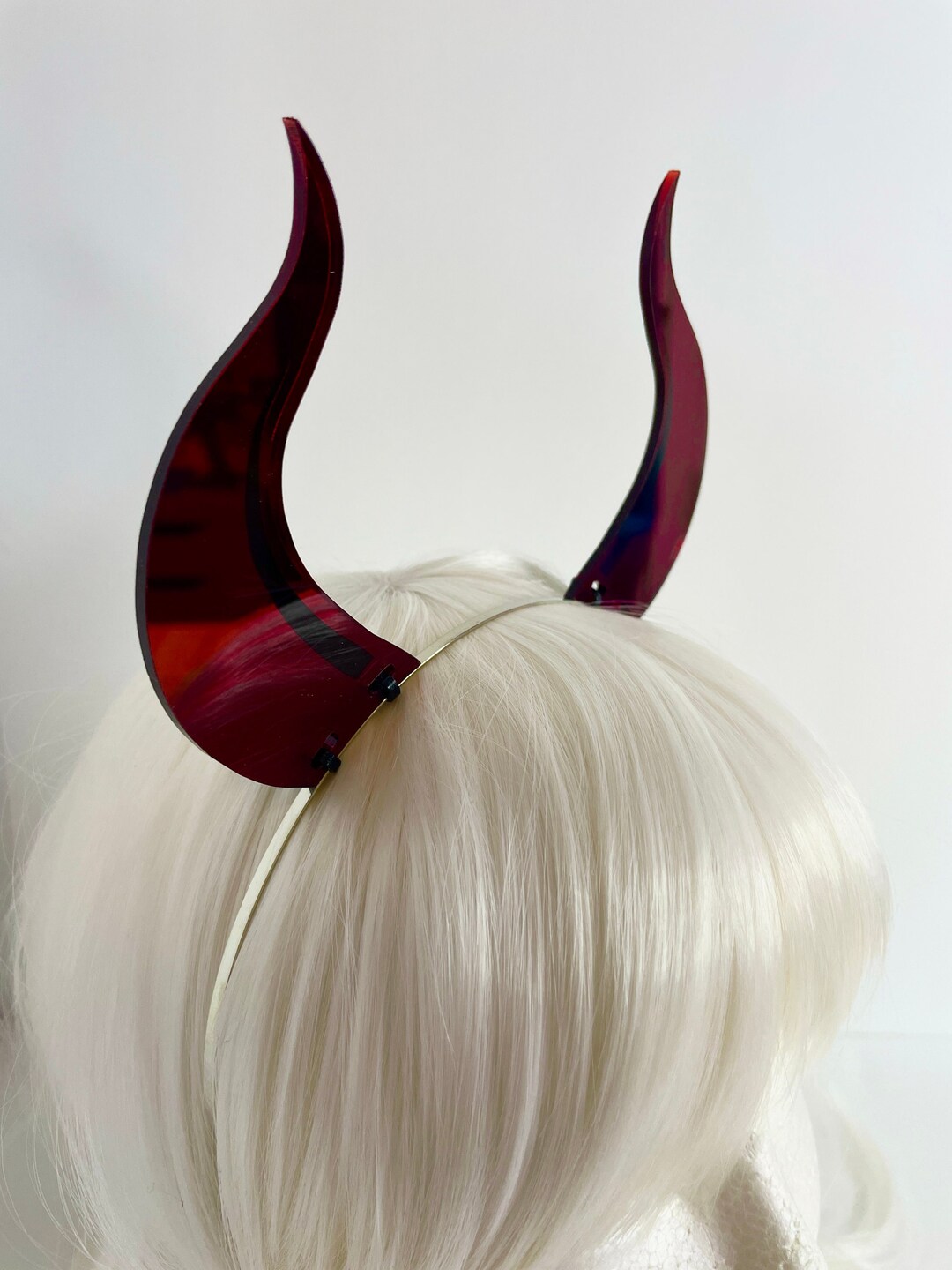 Devil Horns Headband/rave/mirrored Acrylic/8 Colors to Choose From - Etsy