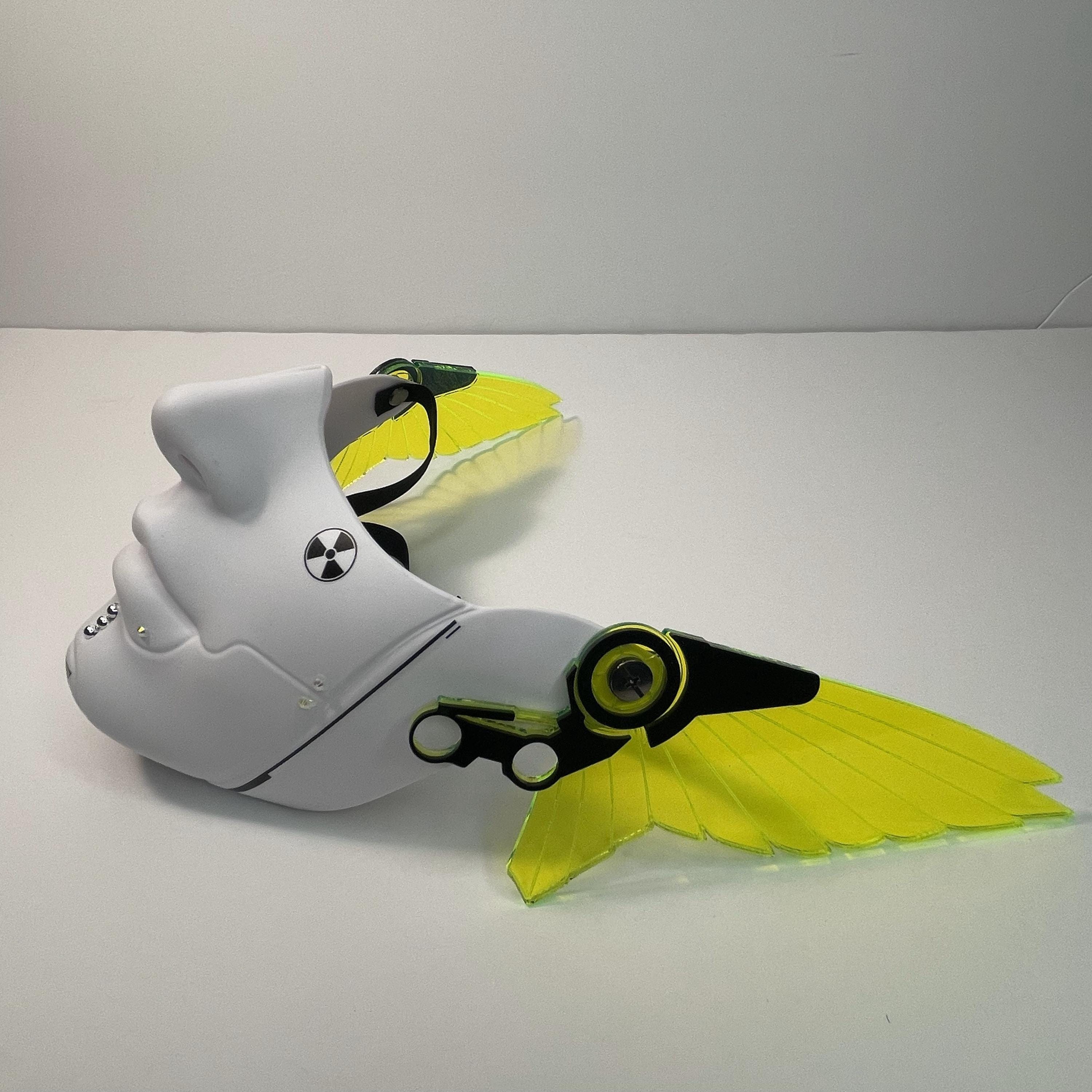 Cyberpunk Mecha Mask/half Face Mask With Fluorescent Neon Green Mecha ...