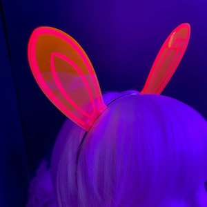 Rabbit Ears/fluorescent Neon Acrylic/cyberpunk/rave/edc/glows in ...