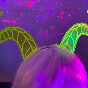 Dragon/devil Horns/fluorescent Neon Acrylic/cyberpunk/rave/glows in ...