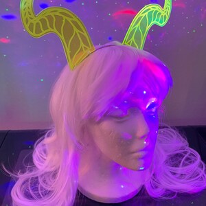 Dragon/devil Horns/fluorescent Neon Acrylic/cyberpunk/rave/glows in ...