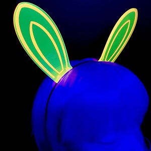 Rabbit Ears/fluorescent Neon Acrylic/cyberpunk/rave/edc/glows in ...