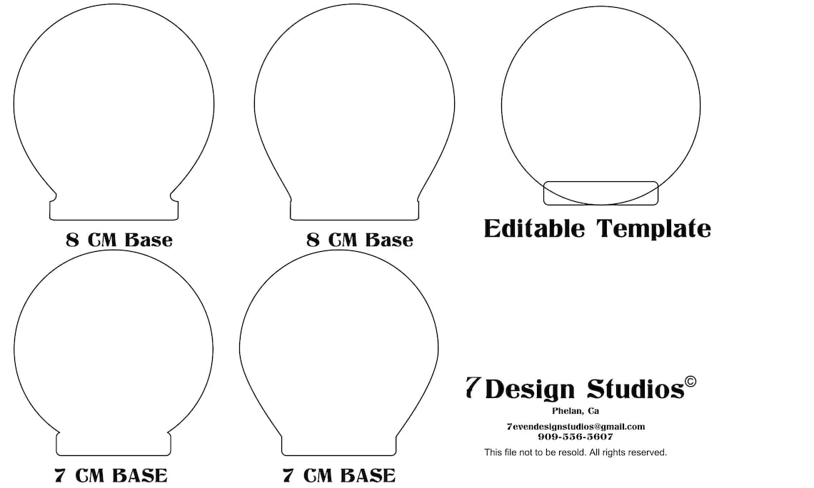 LED Light Base Shape Templates for Acrylic LED Lights/ Vector - Etsy UK