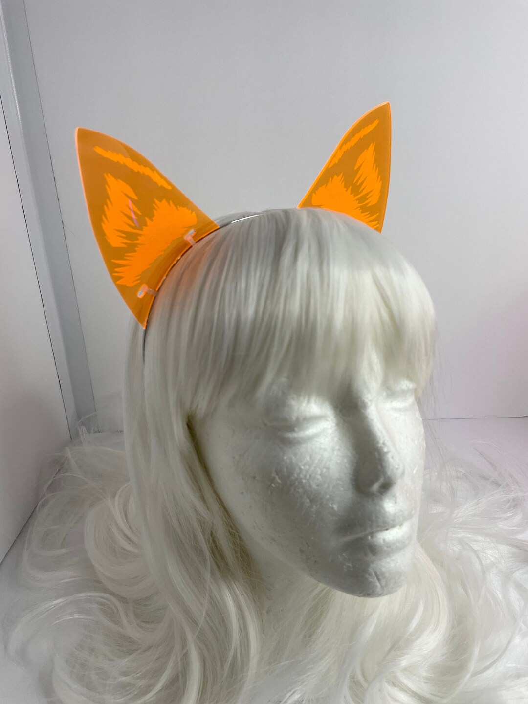 Rave Fox Ears/fluorescent Neon Acrylic/glows in BLACKLIGHT - Etsy