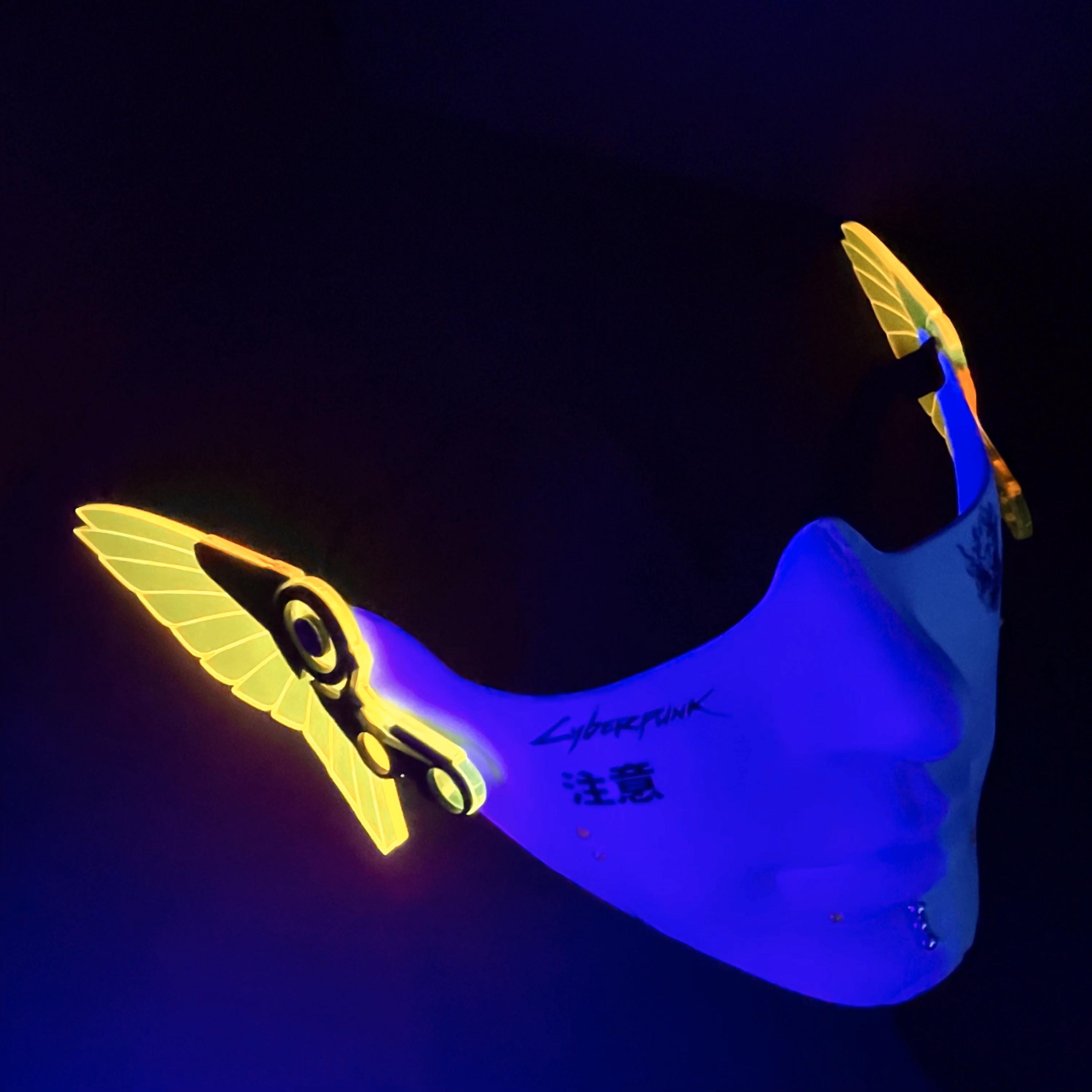 Cyberpunk 2077 Mecha Mask/half Face Mask With Fluorescent Neon Yellow ...