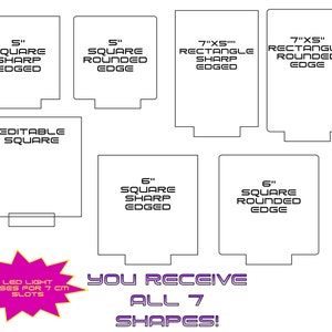 LED Light Base Shape Templates for Acrylic LED Lights/ Vector Digital ...