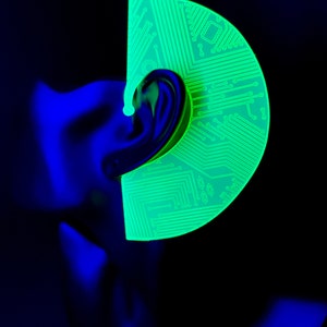 Cyberpunk Circuit Board Ear Cuffs/fluorescent Neon Acrylic/glows in ...