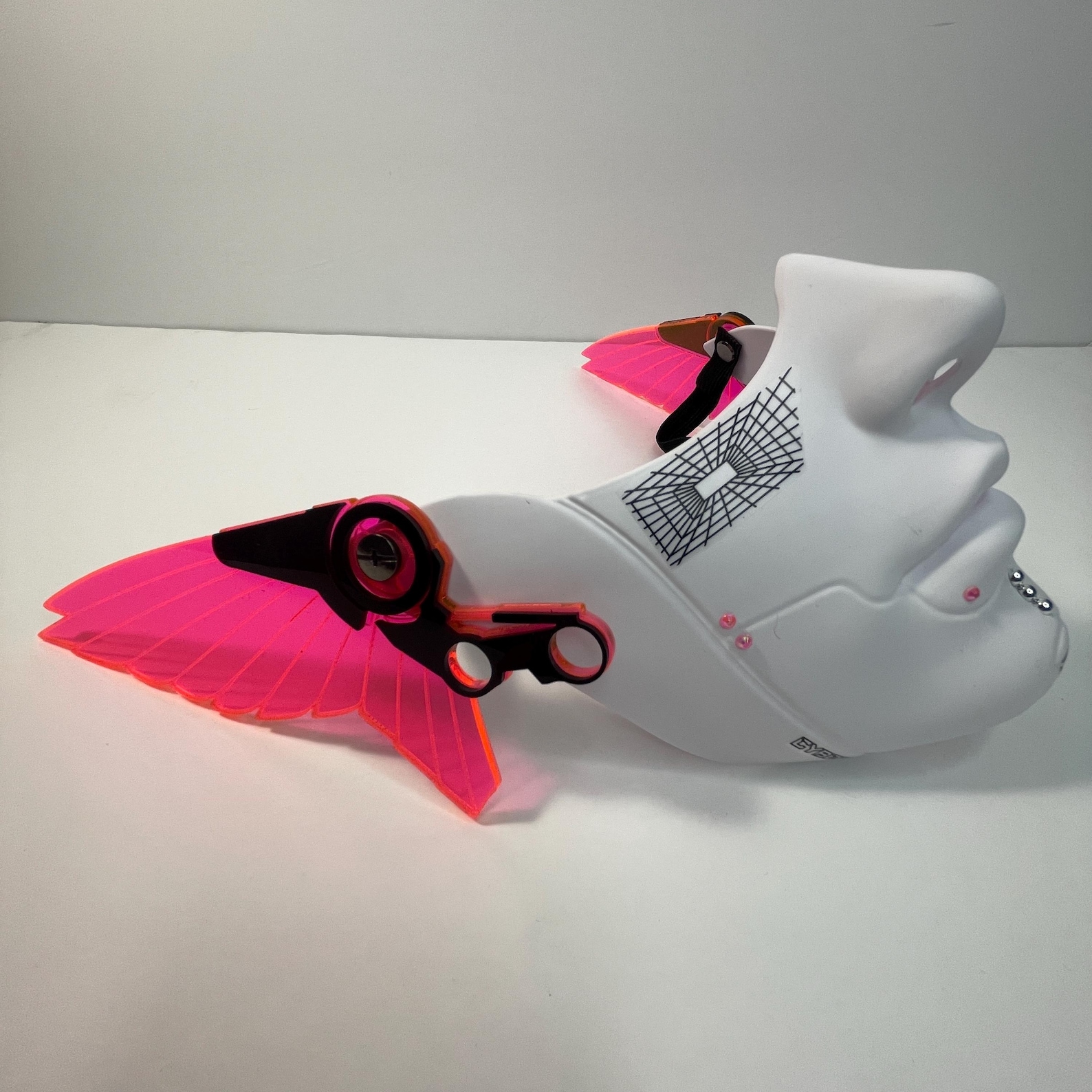 Cyberpunk Mecha Mask/half Face Mask With Fluorescent Neon Pink Mecha ...