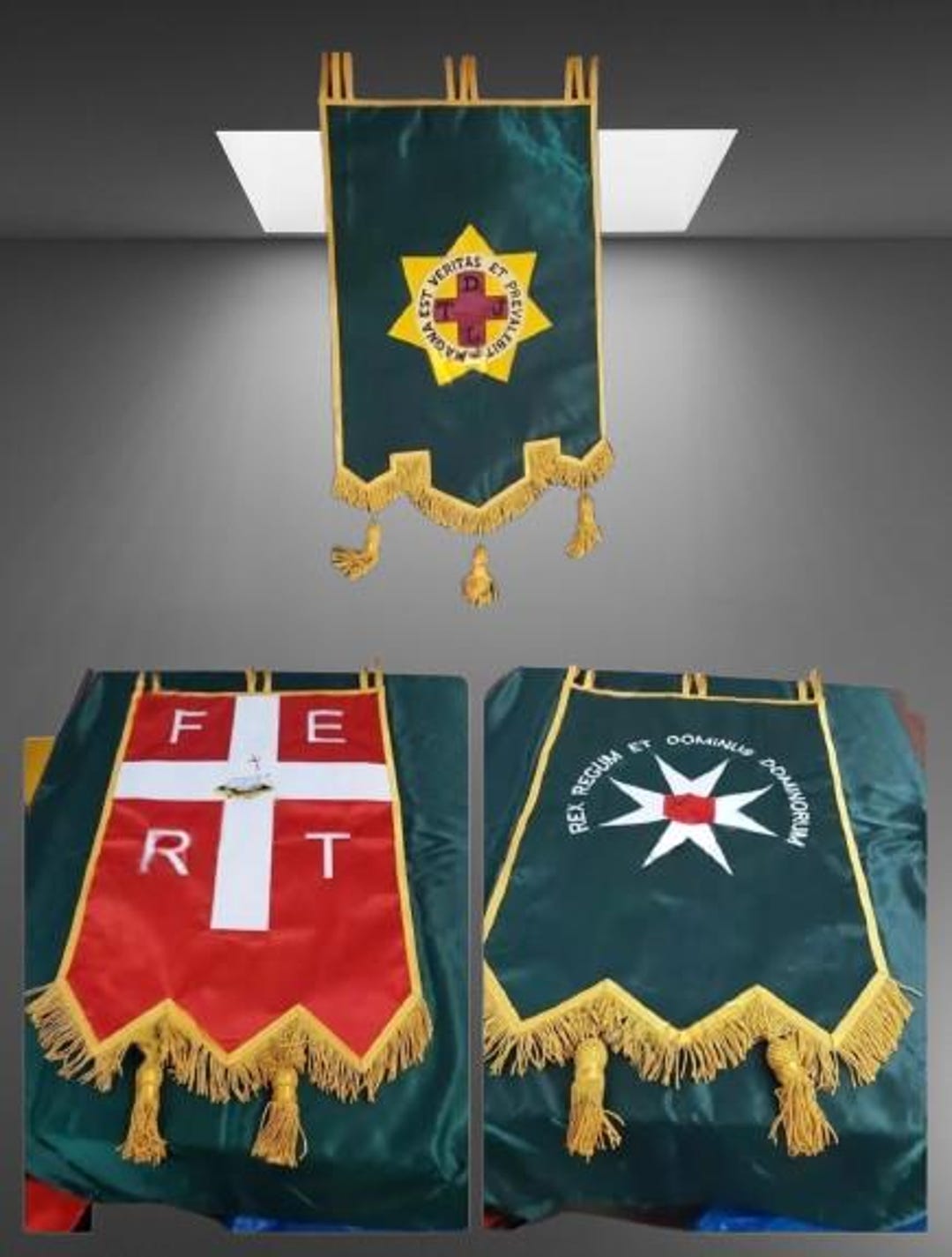 Masonic Red Cross Banner Size 20" X 30" Inch Set of 3 PCS | Nicely ...