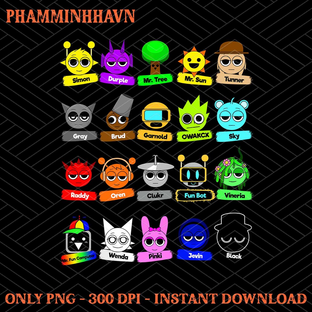 Incredibox Sprunki PNG, Sprunki PNG Clipart Bundle, Sprunki Download ...