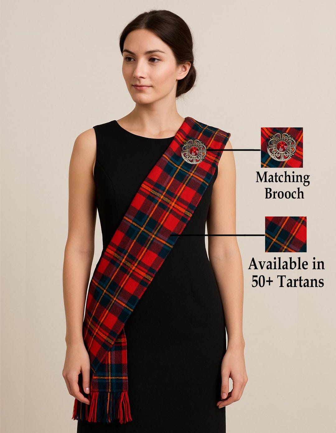 Traditional Women's Tartan Sash Highland Full Size Sash Width 11 X ...