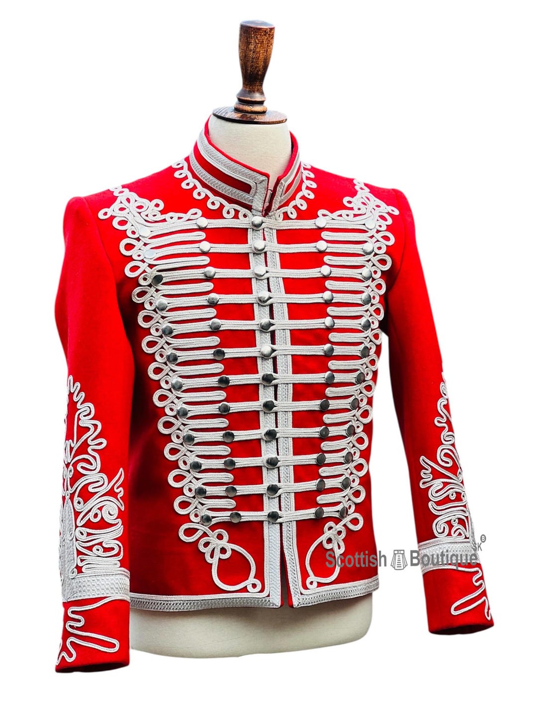 Men's Red Napoleonic Wool Military Jacket Steampunk Military Jacket ...