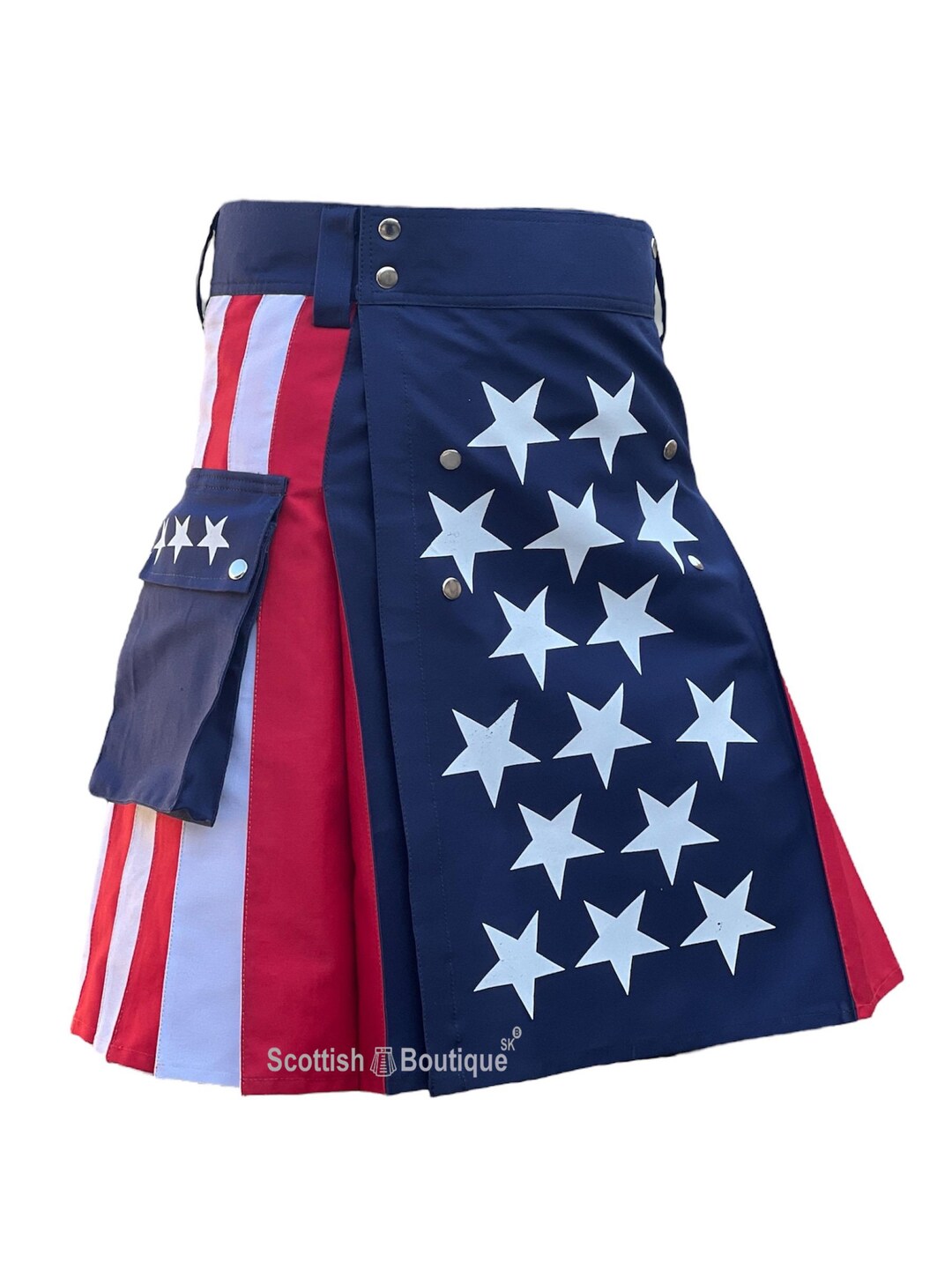 Men's American Flag Kilt Patriotic Hybrid Kilt Waist Sizes 28" to 62 ...