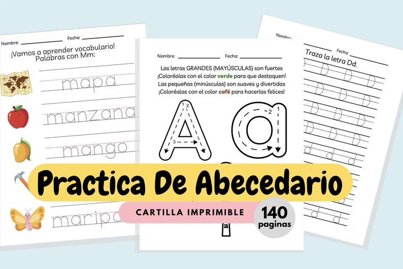 Divertida Cartilla Del Alfabeto En ESPAÑOL. 140 Páginas De Aprendizaje ...
