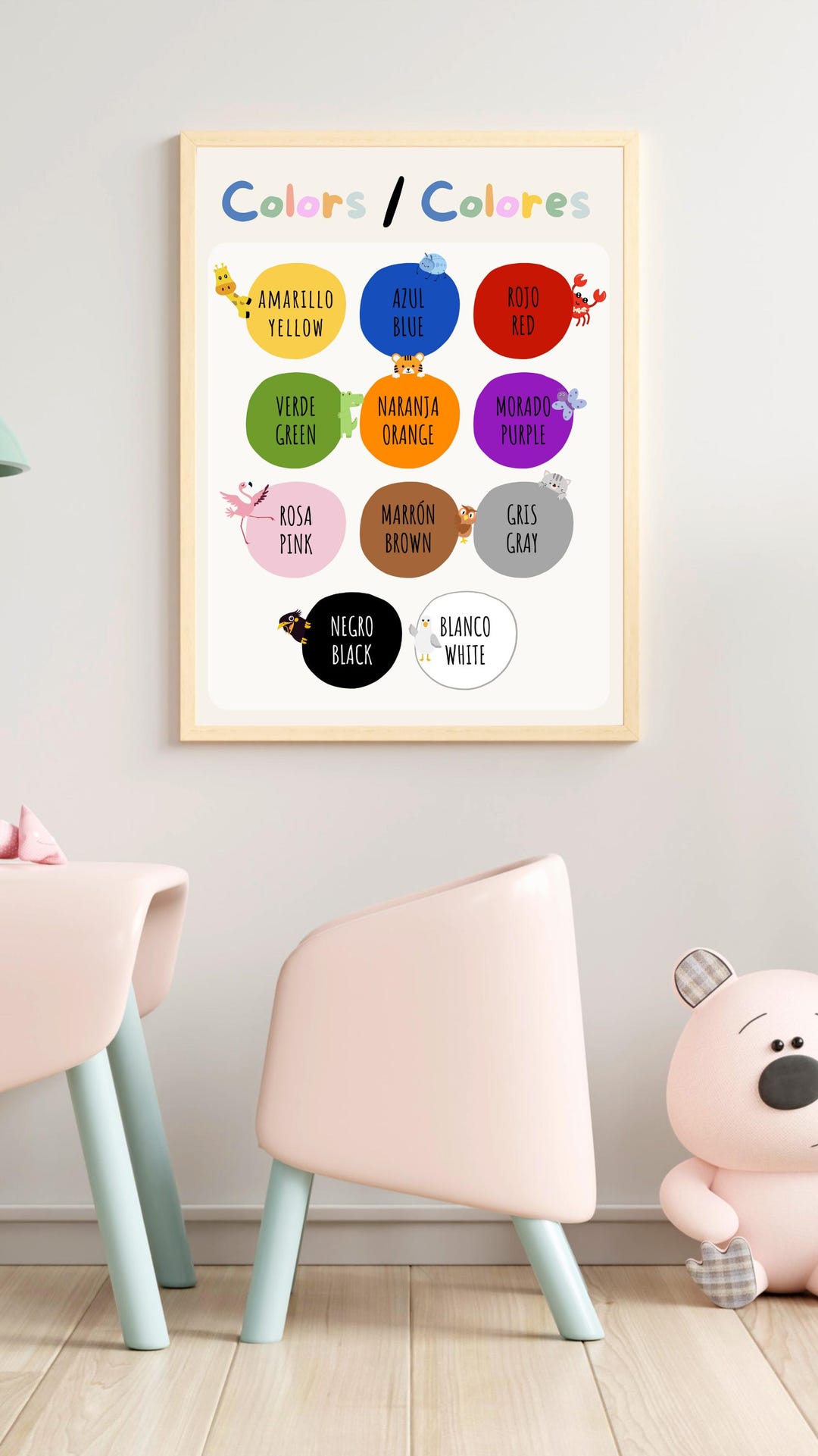 Bilingual Spanish and English Colors Poster, Los Colores Poster ...