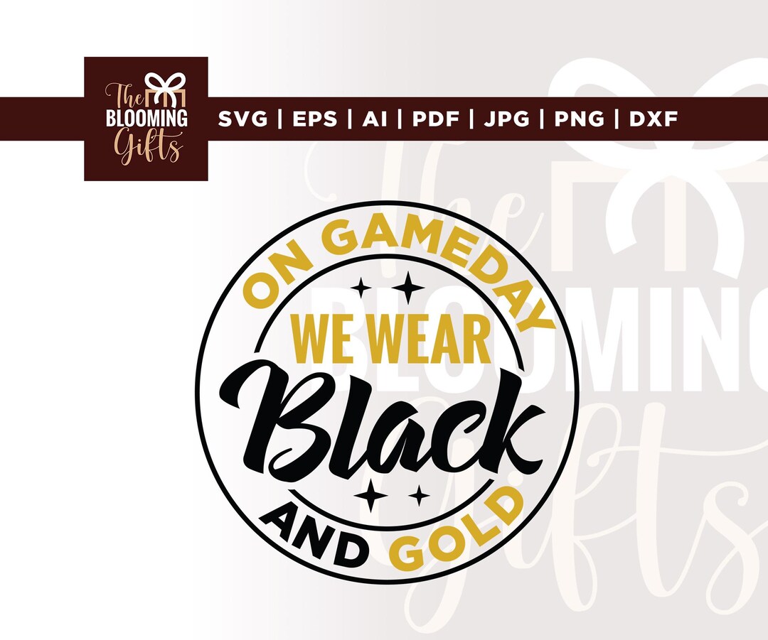 Game Day Black and Gold SVG, Team Colors (digital Download) - Etsy