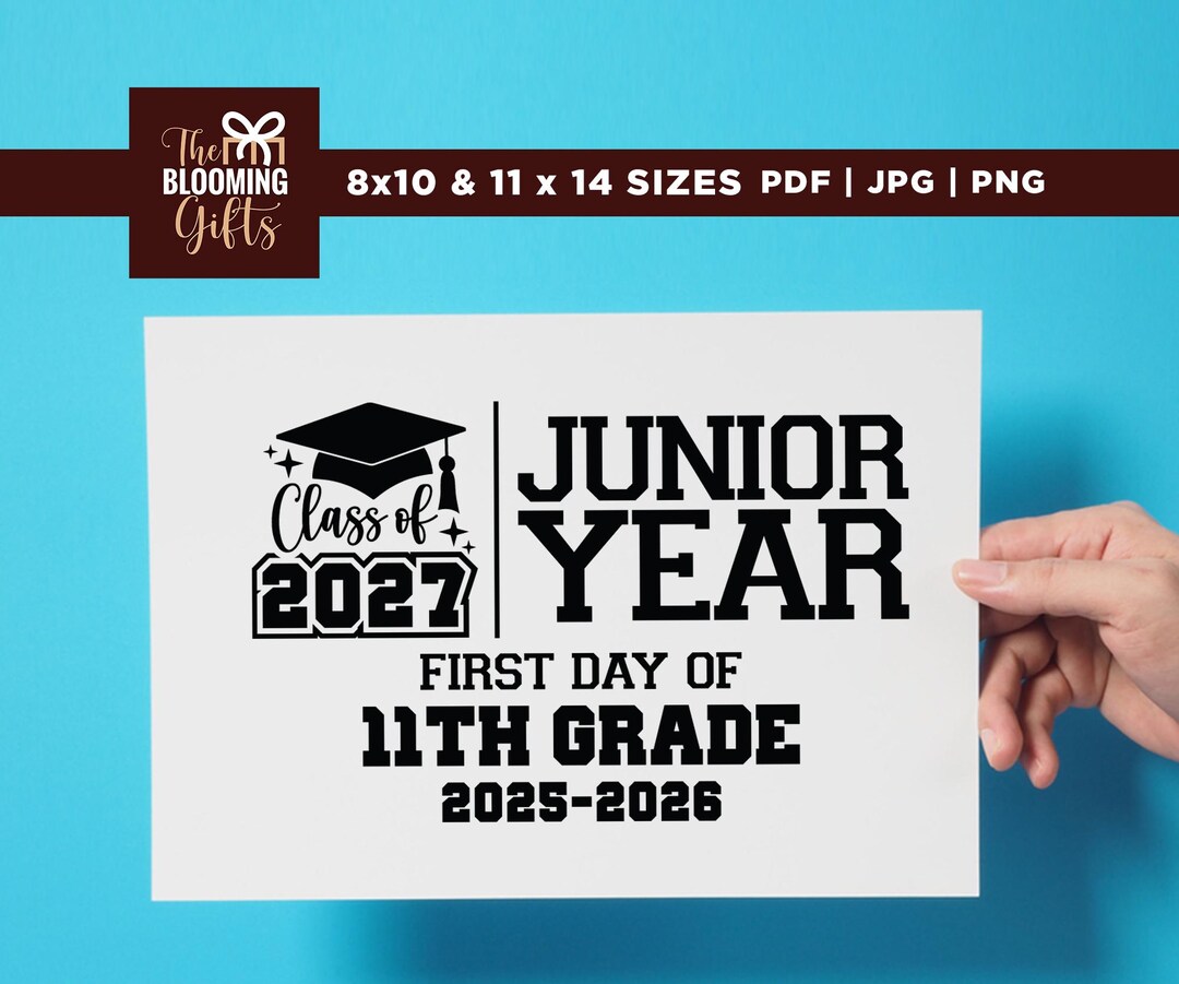 Printable 1st Day of 11th Grade Sign Svg, Cricut, Sublimation, Junior ...