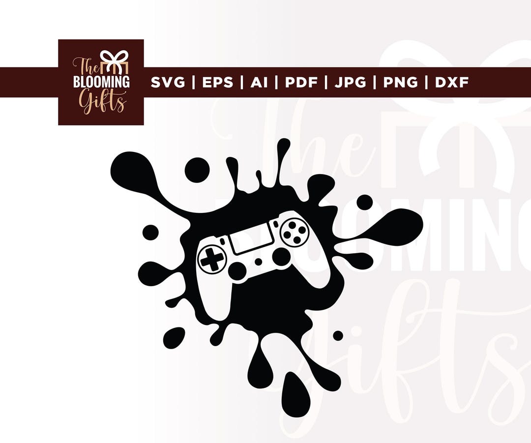 Xbox Controller Spatter SVG, Gaming PNG, Cricut Silhouette (digital ...
