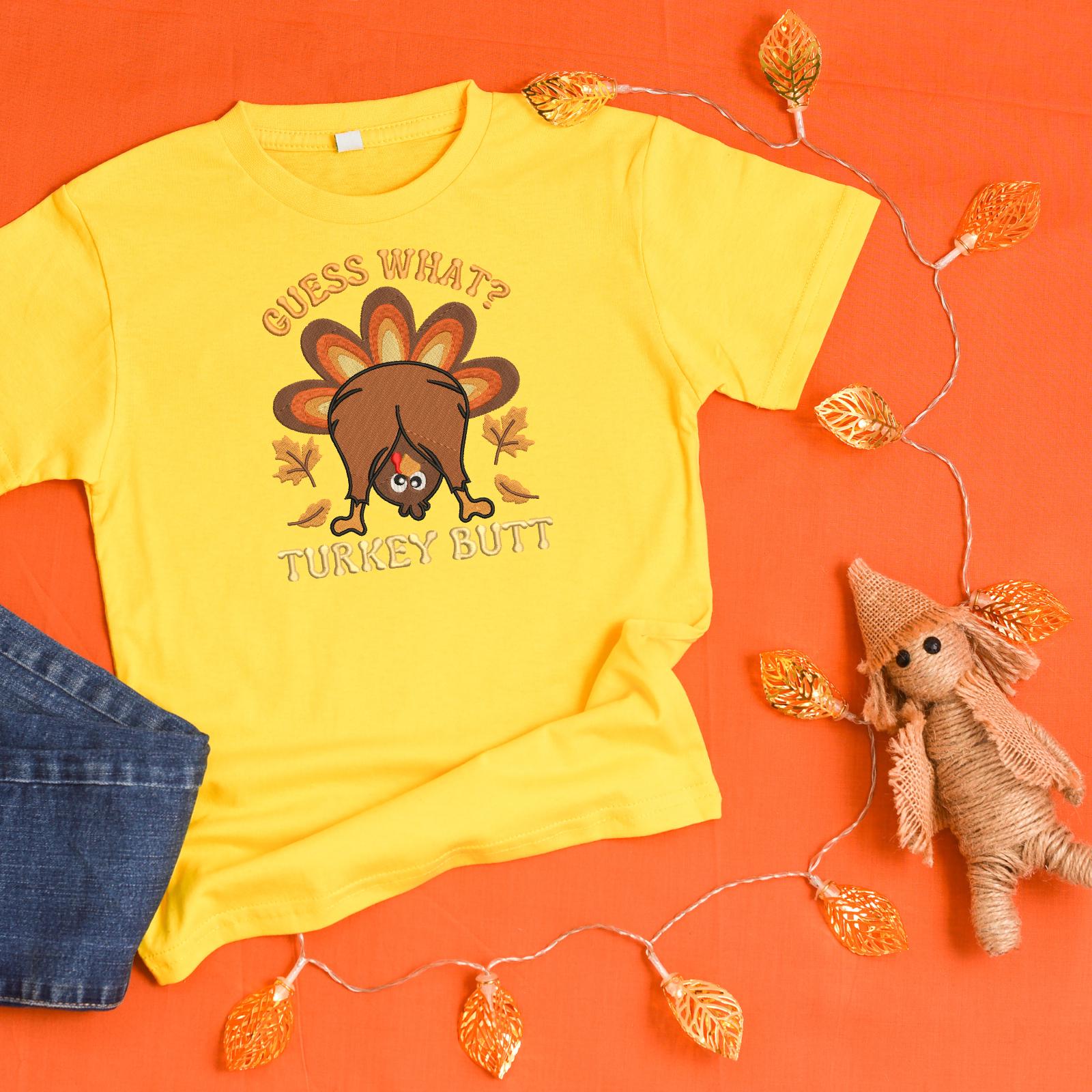 Funny Turkey Butt Embroidery Design, Thanksgiving (digital Files) - Etsy