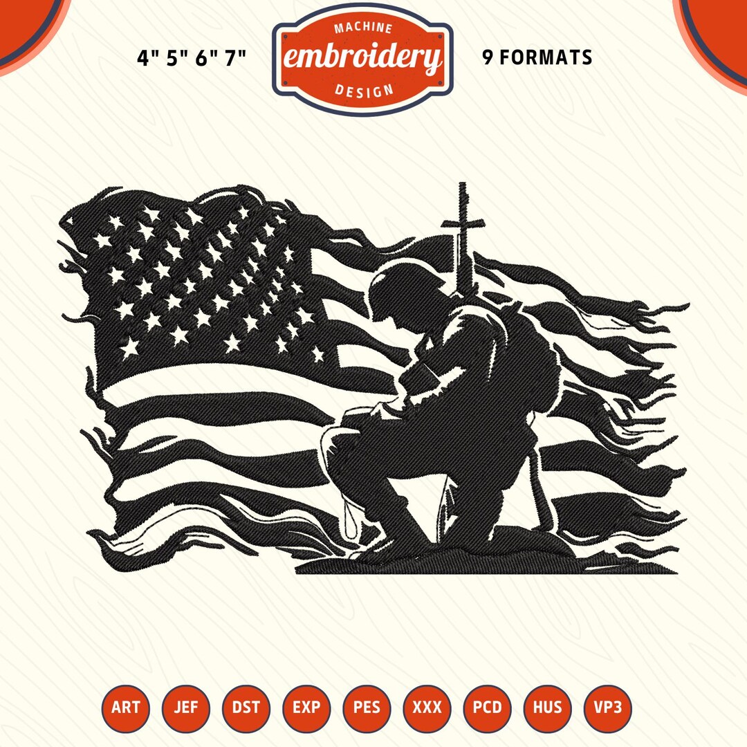 Kneeling Soldier Embroidery Design, Military Pattern (DST PES File) - Etsy