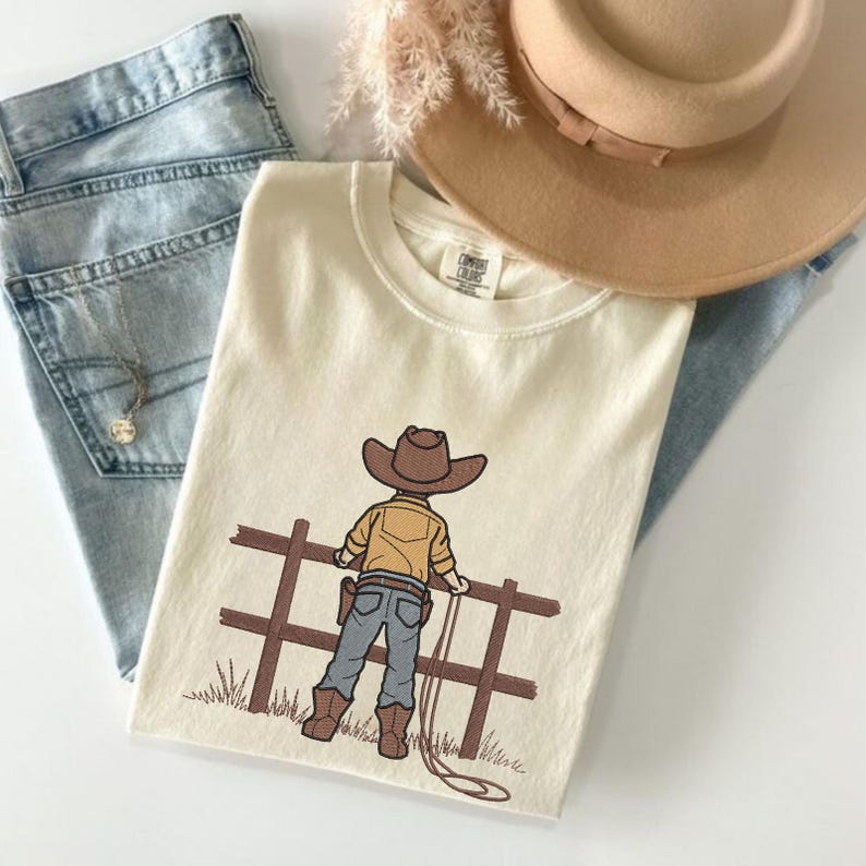 Cowboy Machine Embroidery Design, 4th of July, DST PES File (digital ...