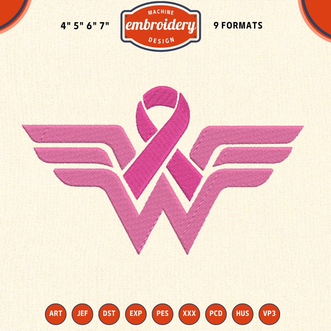 Breast Cancer Ribbon Machine Embroidery Design, Cancer Awareness ...
