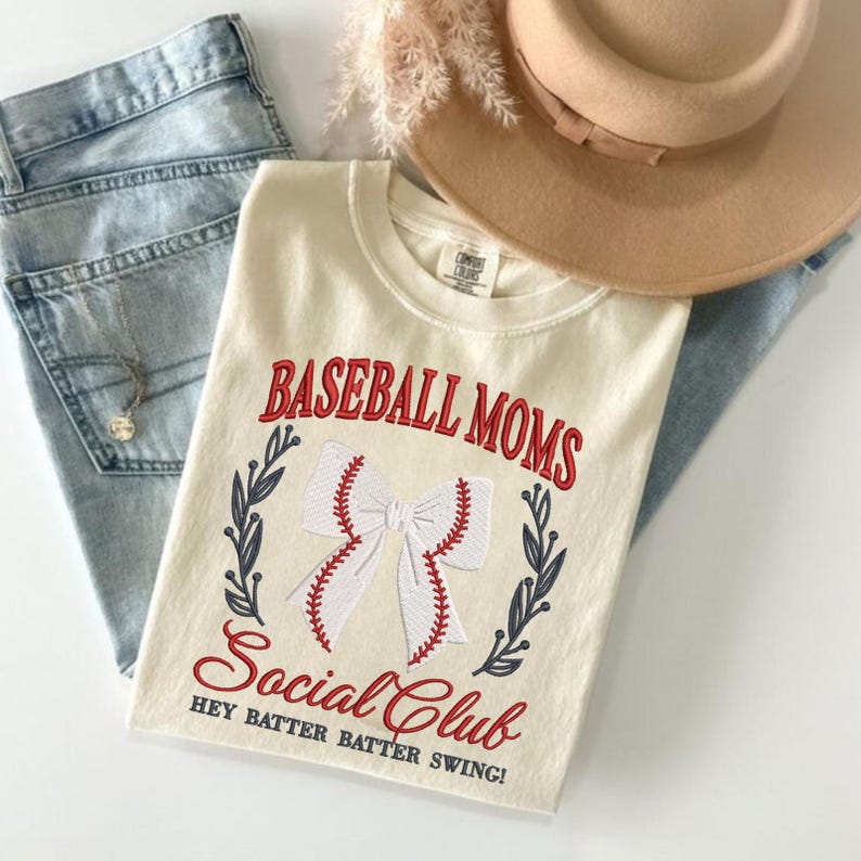 Baseball Moms Embroidery Design, Retro Machine Embroidery File (digital ...