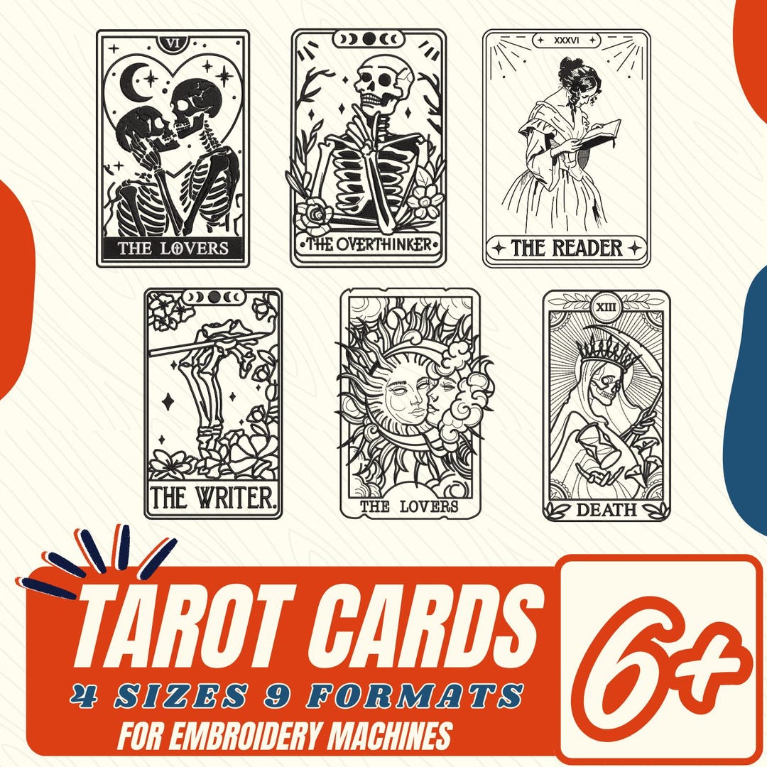 Funny Tarot Cards Machine Embroidery File, the Overthinker Embroidery ...