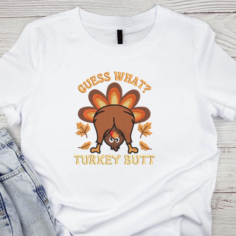 Funny Turkey Butt Embroidery Design, Thanksgiving (digital Files) - Etsy