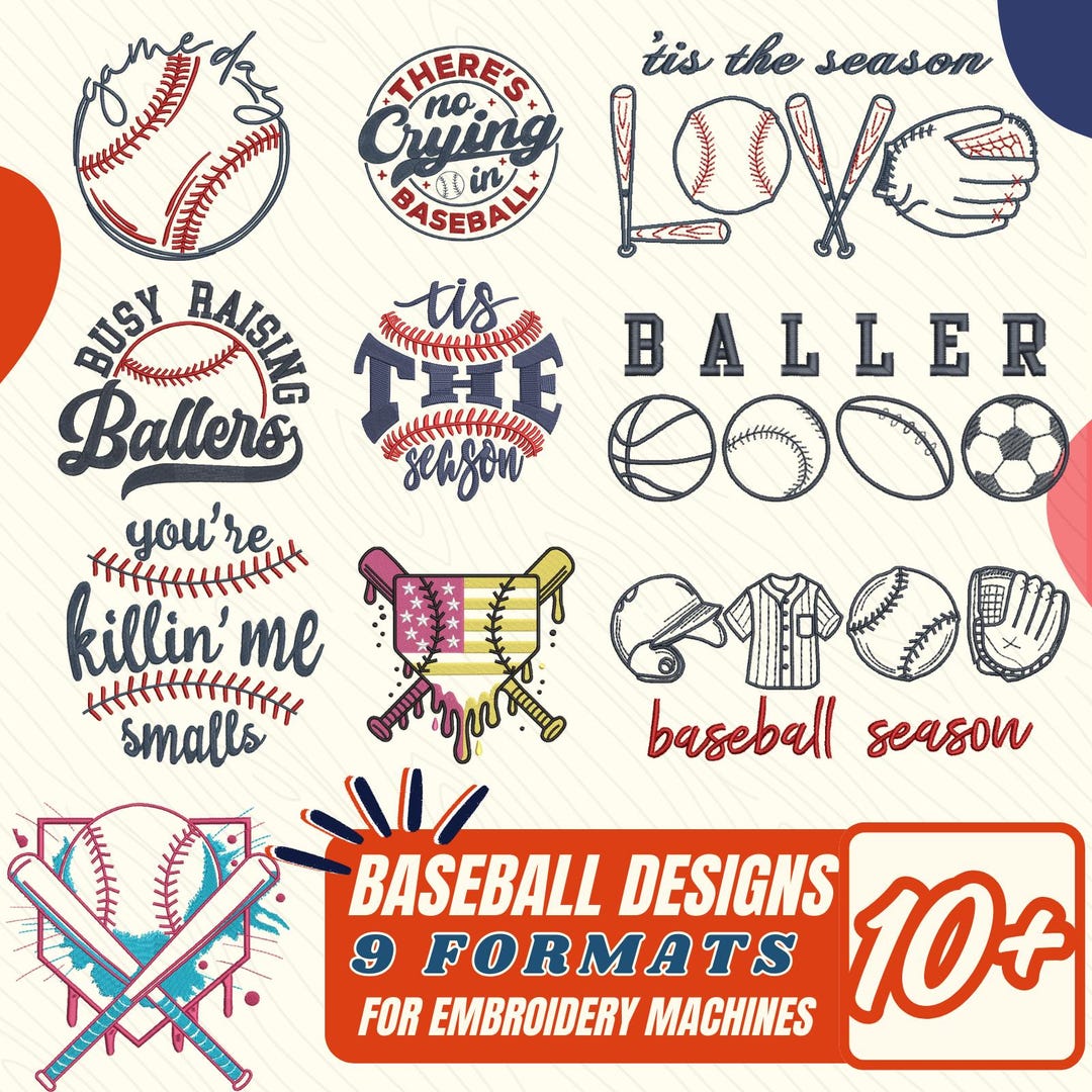 Baseball Embroidery Designs, Baseball Drip Embroidery Design, Trendy ...