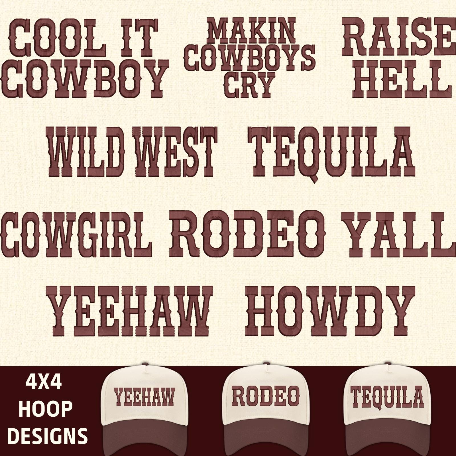 10 Rodeo Embroidery Designs, My First Rodeo Embroidery, Western Themed ...