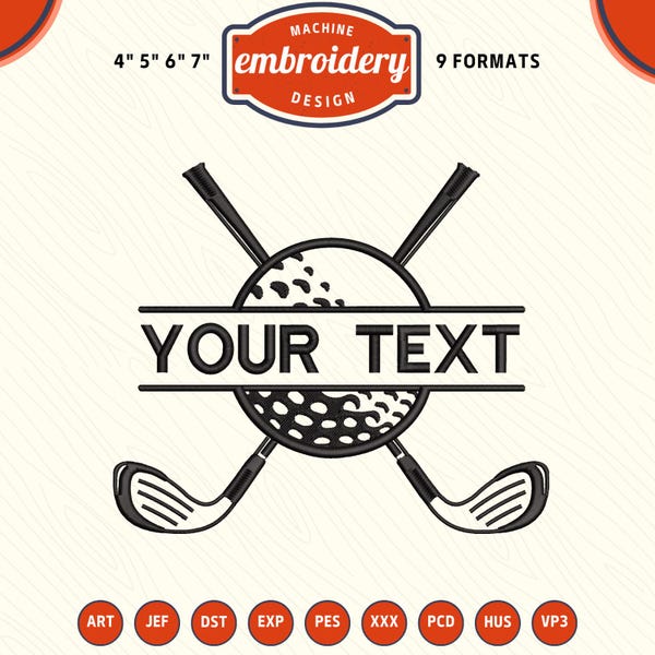 Golf Embroidery Designs - Etsy