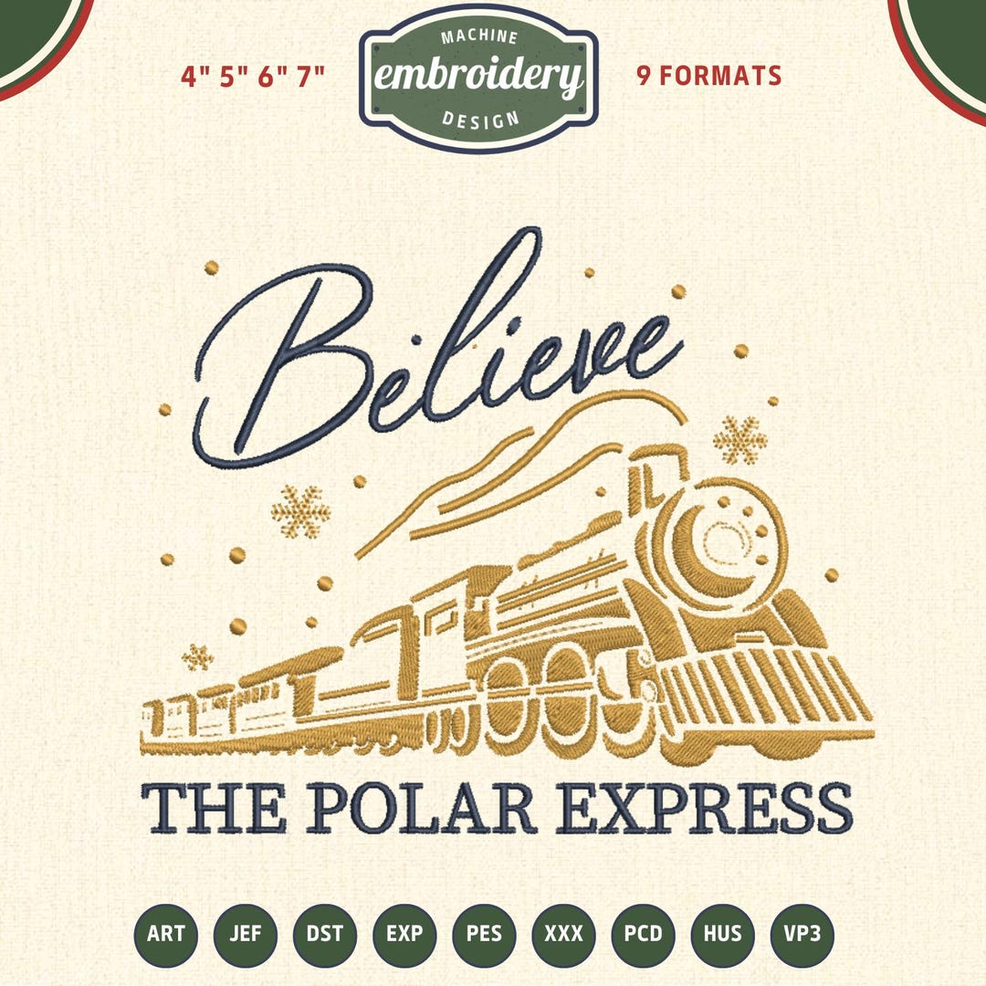 Christmas Express Machine Embroidery Design, Polar Express (digital ...