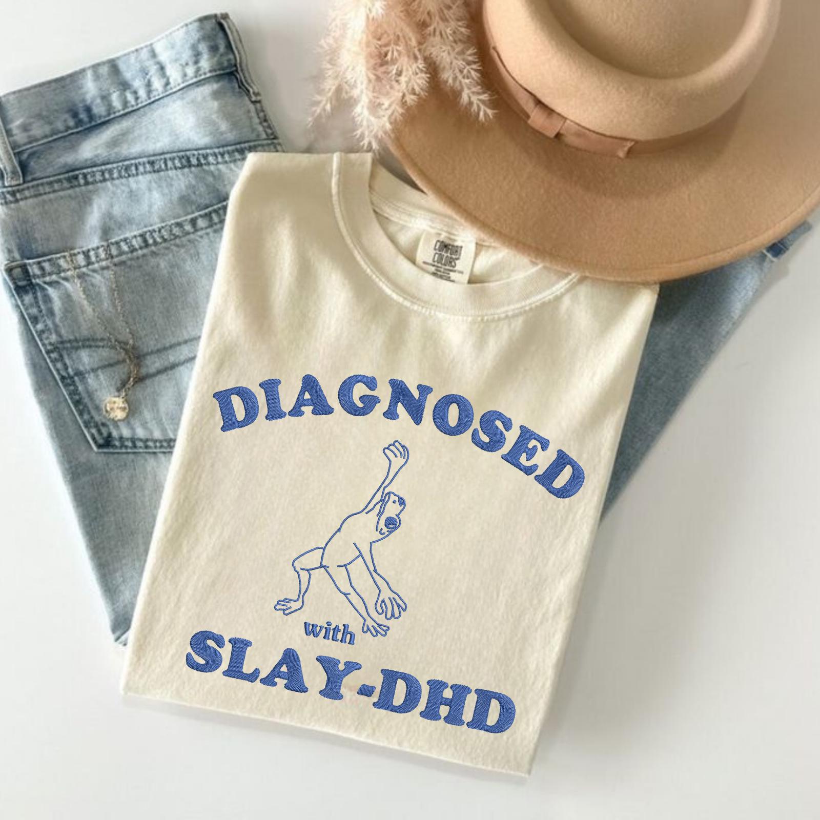 Diagnosed With Slay-dhd Machine Embroidery File, Funny Adhd Frog ...