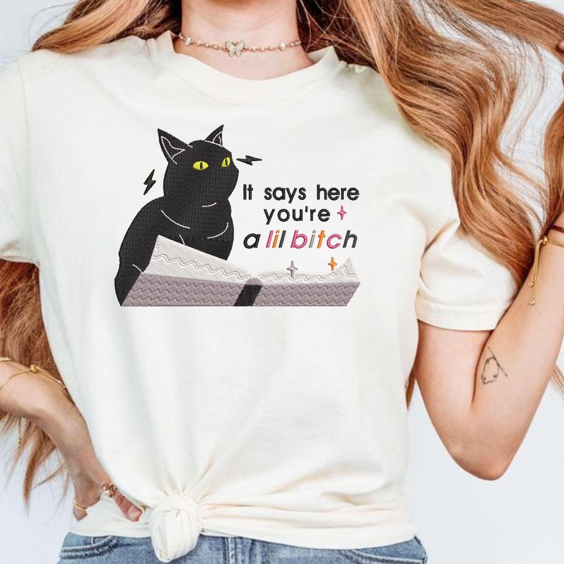 It Says Here You Are a Lil B*tch Machine Embroidery File, Funny Cats ...