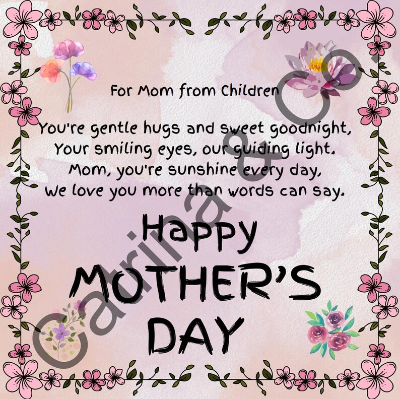 Mother's Day Poem Cards Bundle | Printable Mother's Day Cards ...