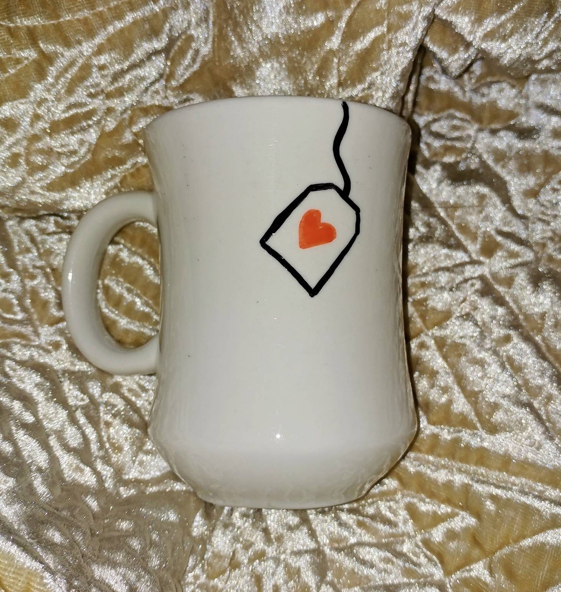 Tea Love Surprise Mug Heart Illustration Beautiful Teabag Customized ...