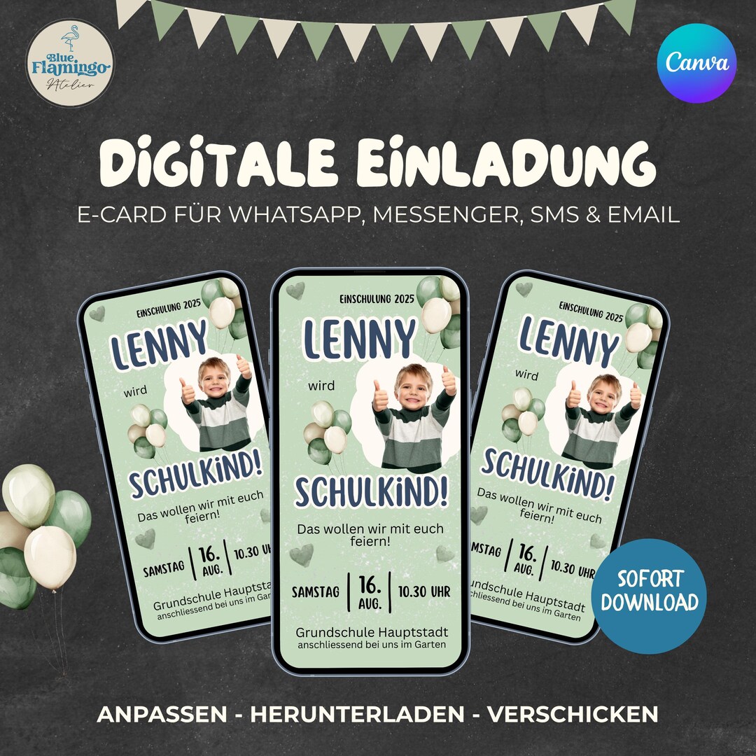Digital Invitation for Starting School, Whatsapp Invitation for the ...