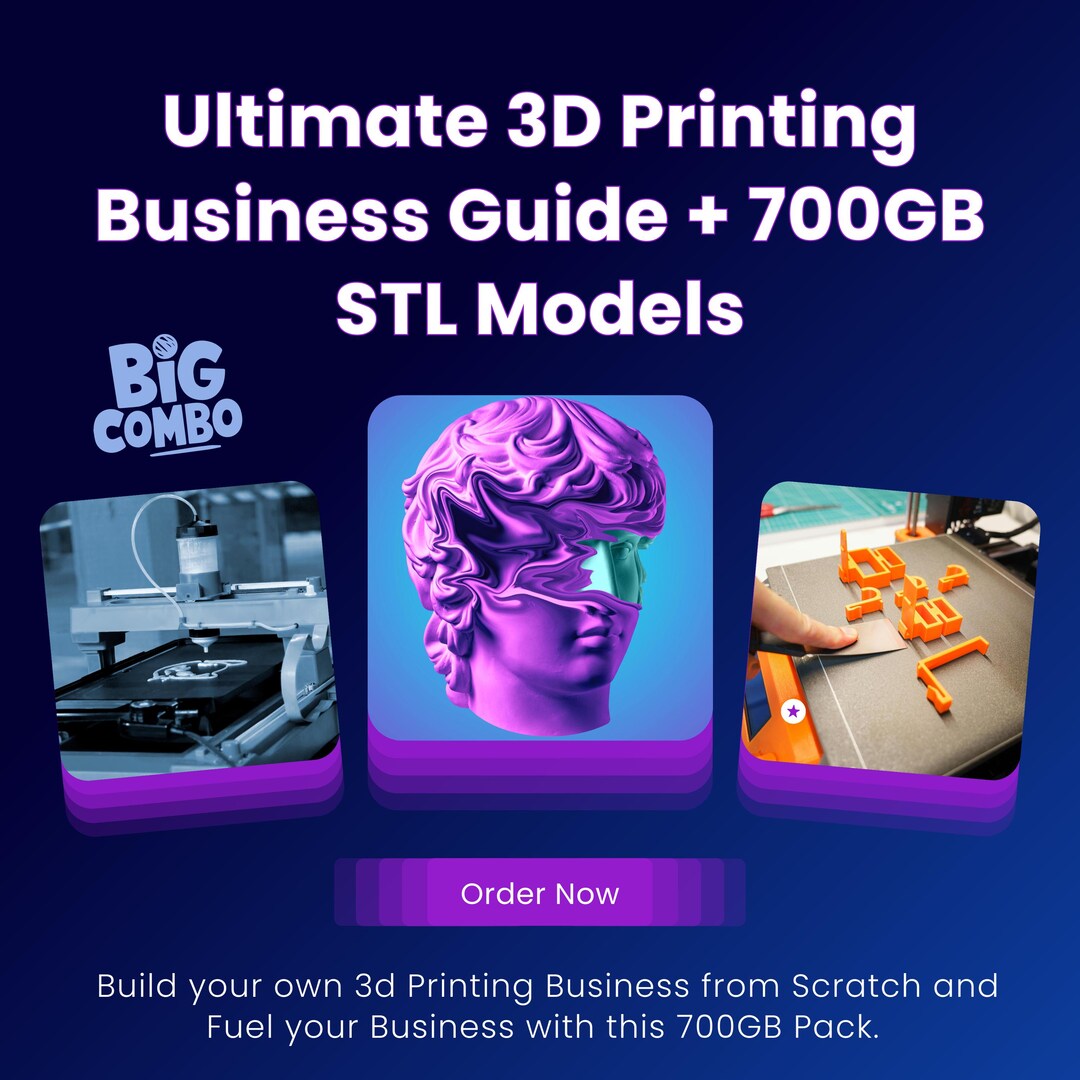 3D Printing Business PDF Guide + 700GB STL 3D Print Model Kit ...