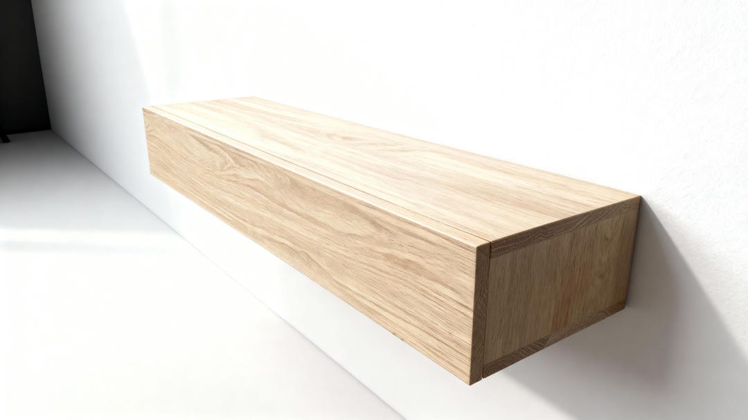 Floating Console Table – Kioto Solid Oak Wood - Etsy