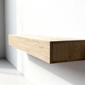 Floating Console Table – Kioto Solid Oak Wood - Etsy