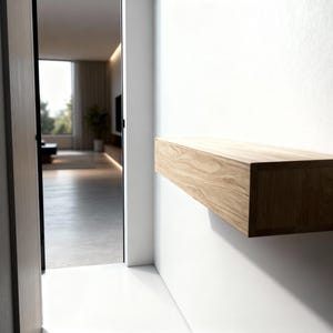 Floating Console Table – Kioto Solid Oak Wood - Etsy