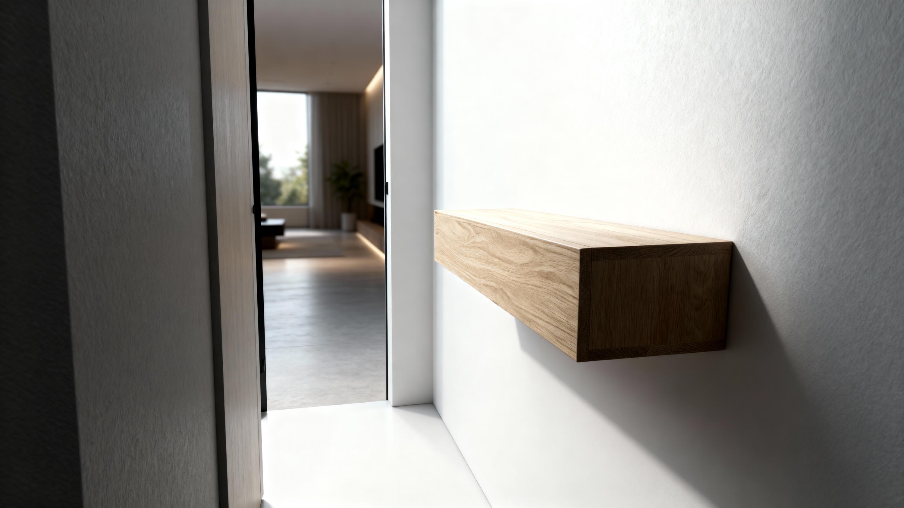 Floating Console Table – Kioto Solid Oak Wood - Etsy