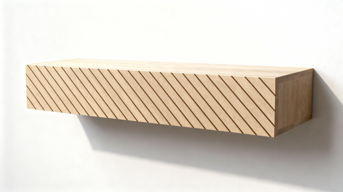 Floating Console Table – Tsu Solid Oak Wood - Etsy